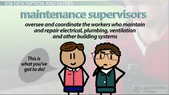 Maintenance Supervisor: Job Description, Duties and Requirements